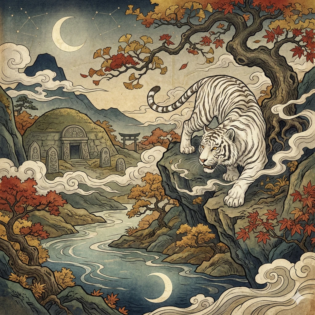 Byakko (White Tiger) - Yokai Encyclopedia | YOKAI.JP