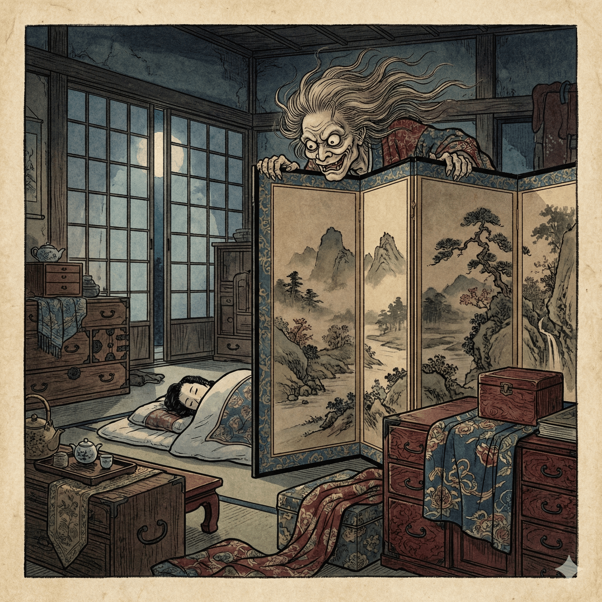 Le Voyeur du paravent - Encyclopédie des Yōkai | YOKAI.JP
