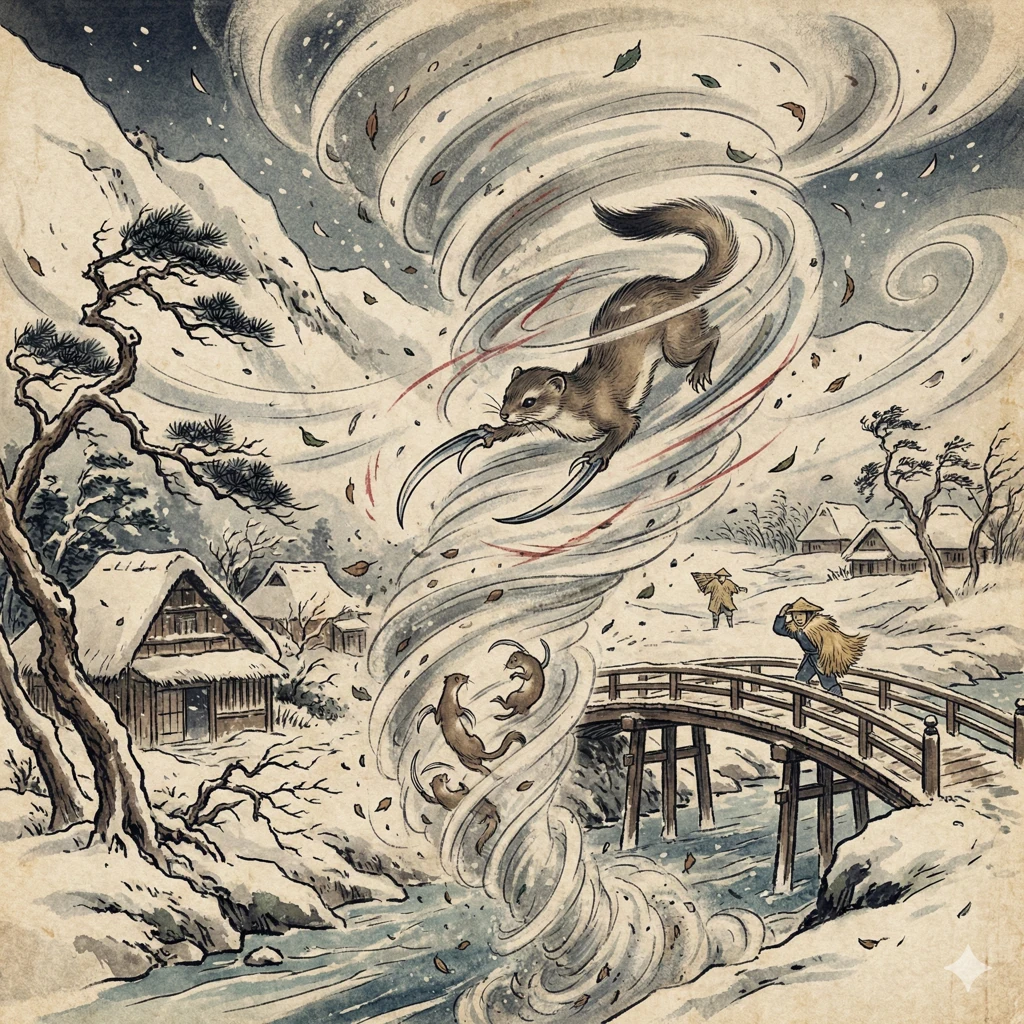Kama-itachi - Yokai Encyclopedia | YOKAI.JP