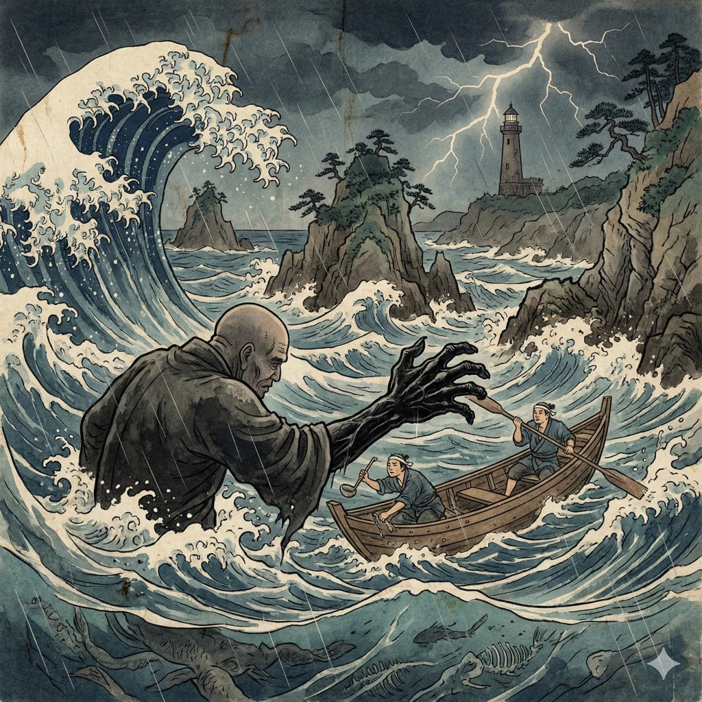 Umibōzu (Sea Monk) - Yokai Encyclopedia | YOKAI.JP