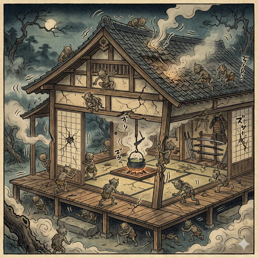 House Groans (Yanari) - Yokai Encyclopedia | YOKAI.JP
